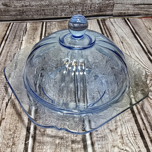 Indiana Glass | Dining | Vintage Indiana Glass Madrid Pattern Blue ...